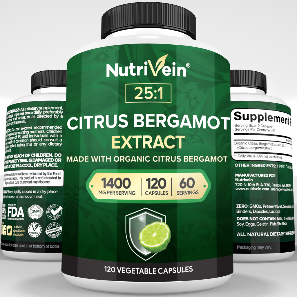 Nutrivein Premium Citrus Bergamot Supplement 1400mg 25:1 Bergamia Extr