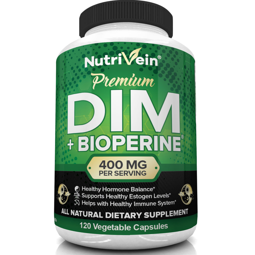DIM Supplement 400mg Diindolylmethane Plus Bioperine - 120 Capsules ...